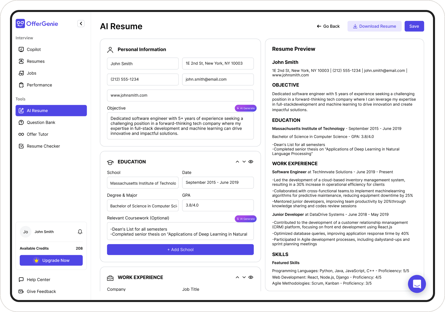 OfferGenie - AI-Powered Interview Assistant